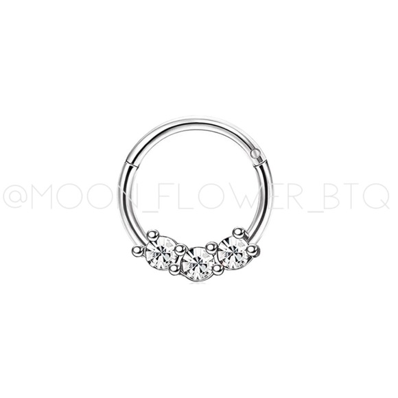 Moonflowerbtq | Jewelry | Triple Cz Clicker Hoop For Septum Tragus ...